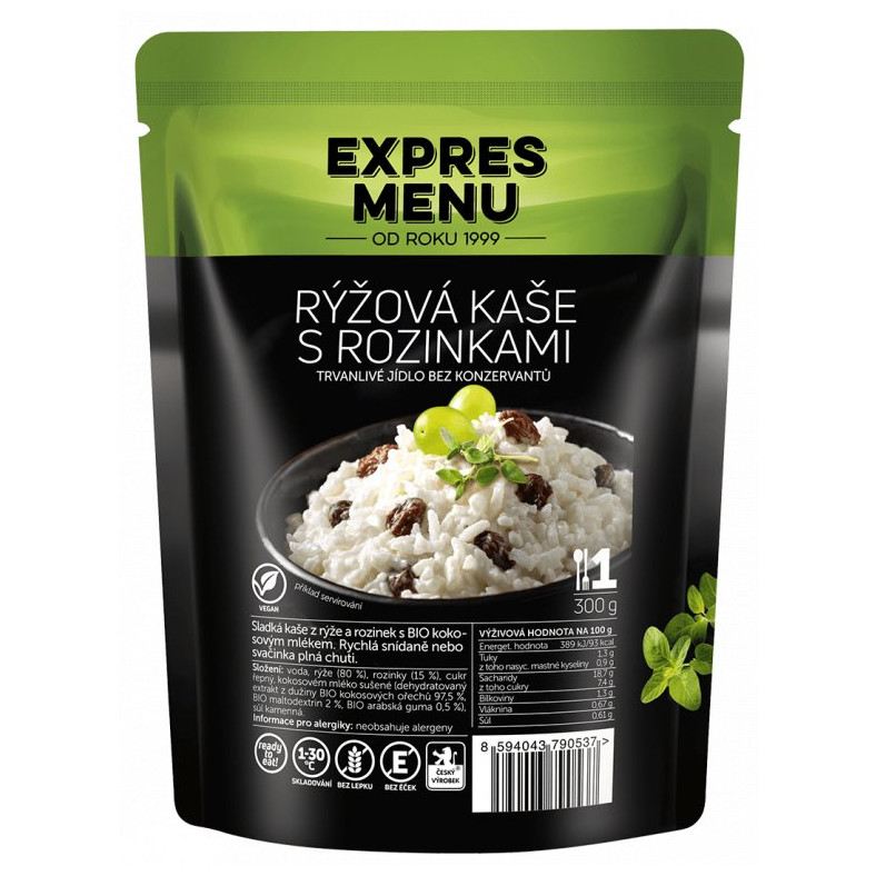 Pasto pronto Expres menu Porridge di riso con uva 300 g | 4camping.it