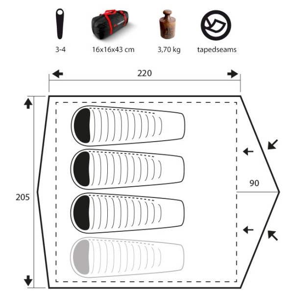 Tenda da trekking Trimm Largo | 4camping.it